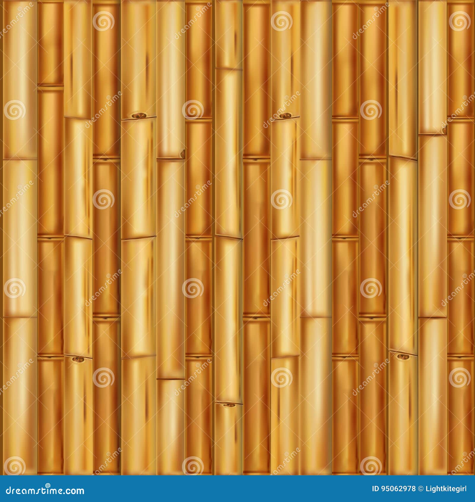 Realistic Wooden Bamboo Background. Seamless Pattern Vector Stock ...