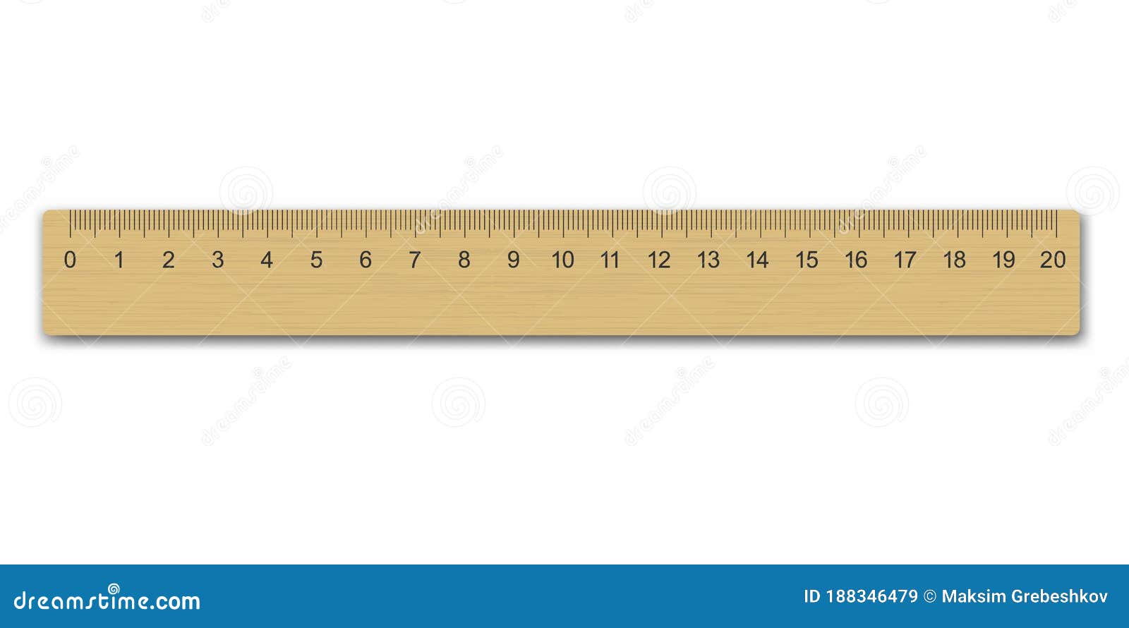 Realistic Wooden Measuring Ruler Template for Your Design Stock Vector ...