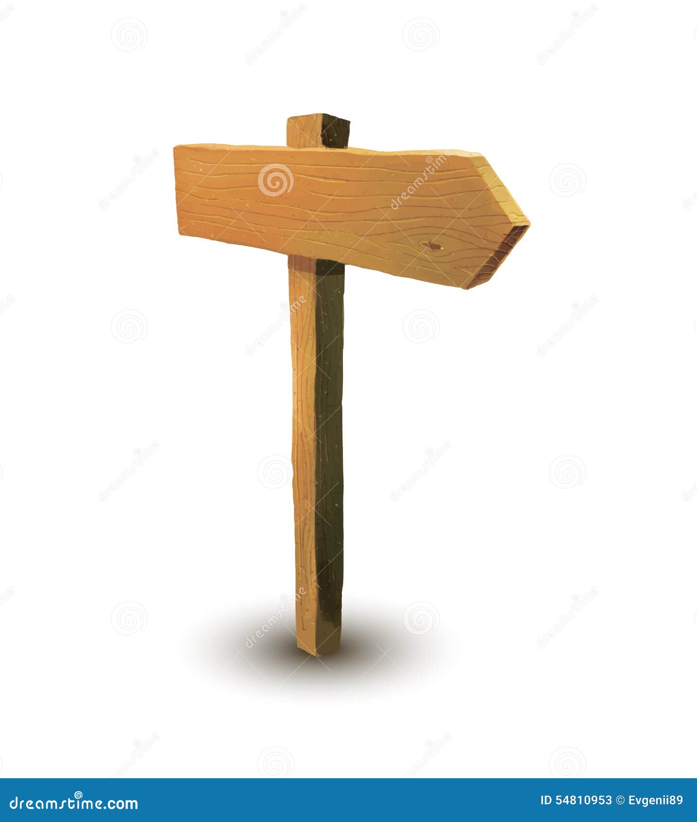 Realistic Wooden Pointer Direction with Shadow Stock Vector ...