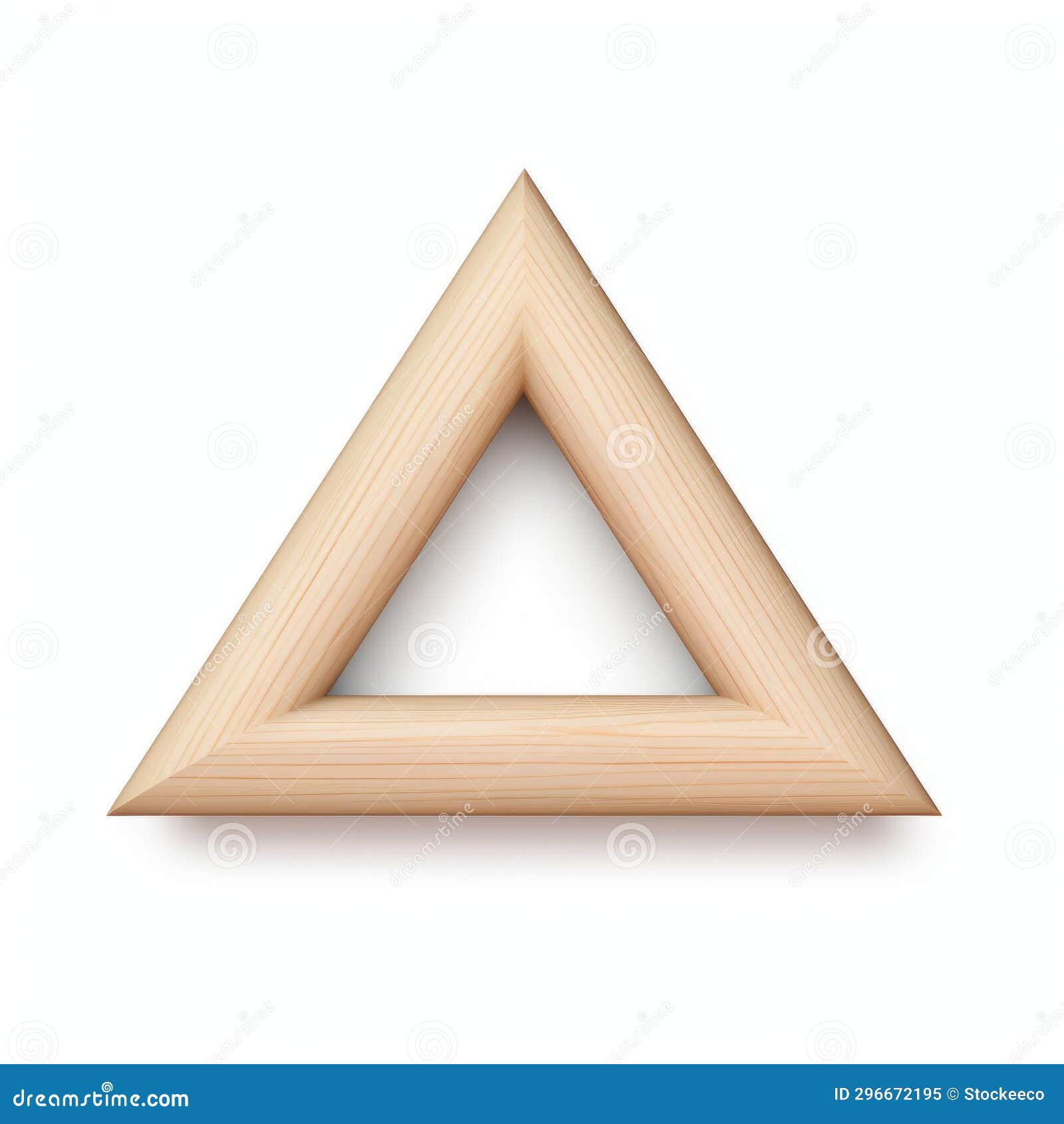Realistic Wooden Triangle on White Background - Precise and Sharp ...