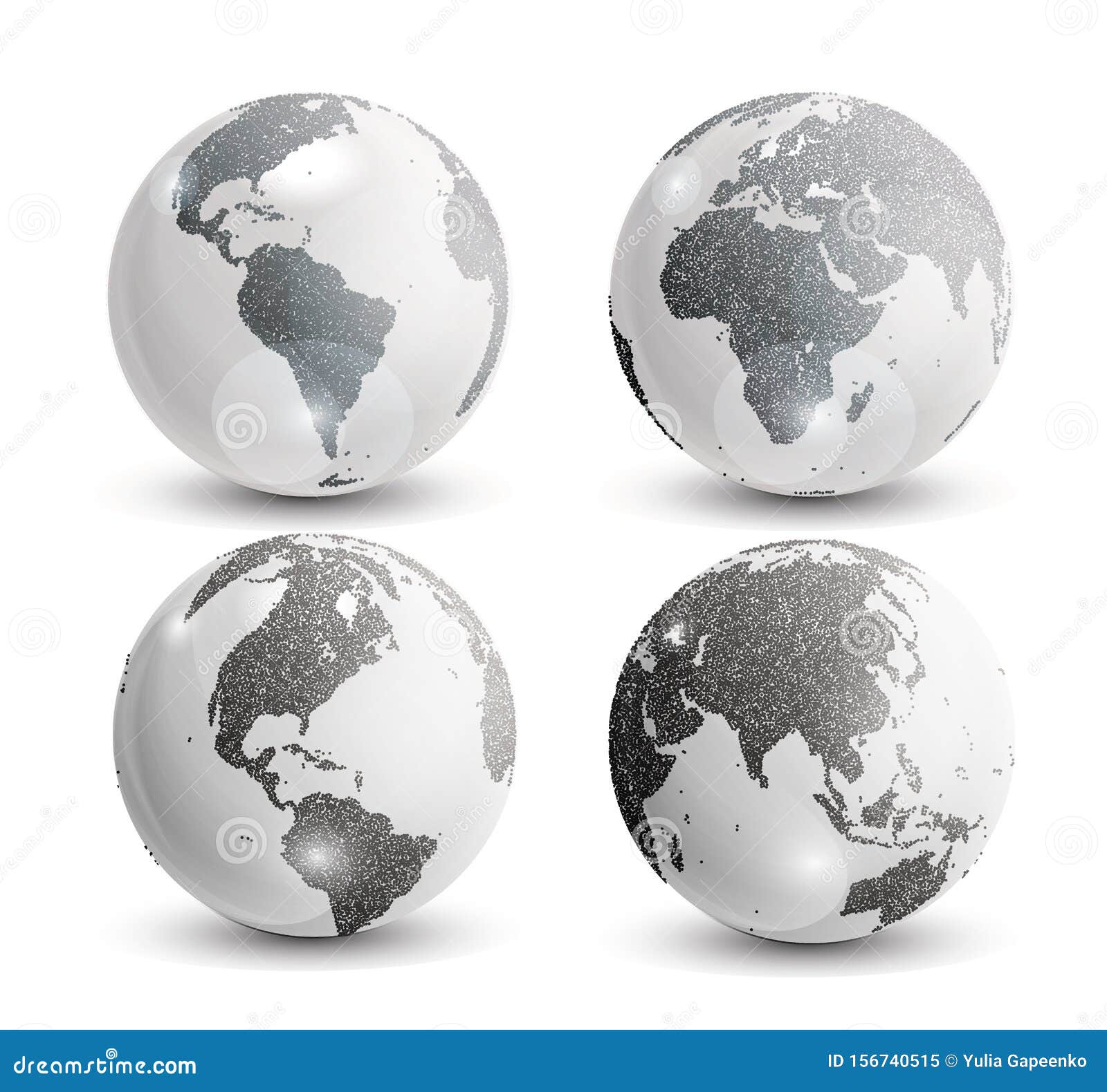Realistic World Map in Globe Shape of Earth. Vector Illustratio Stock ...