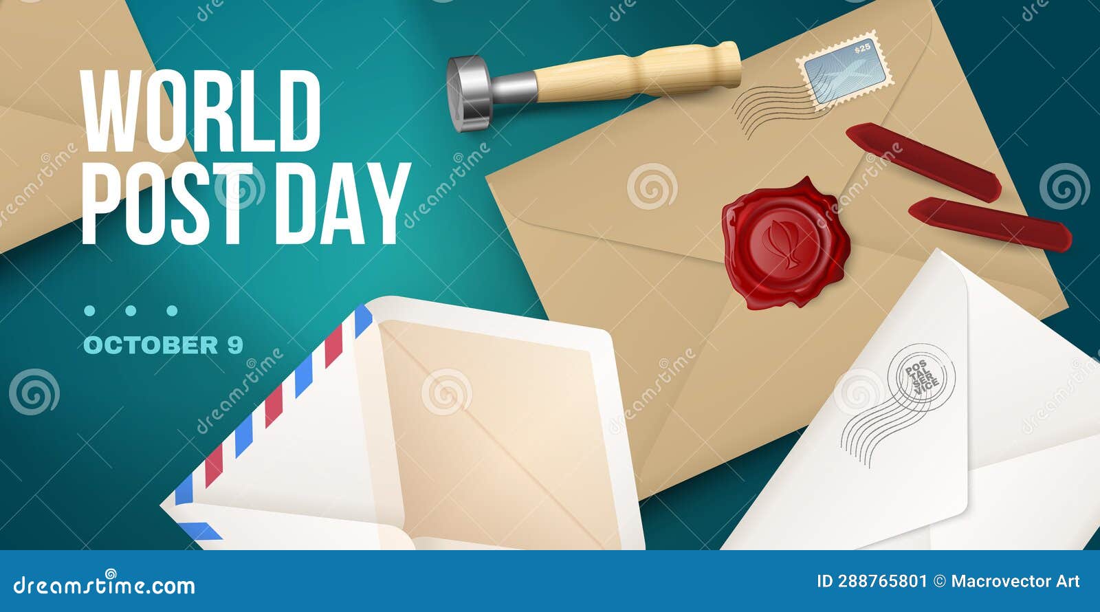 Realistic World Post Day Composition Stock Vector - Illustration of ...