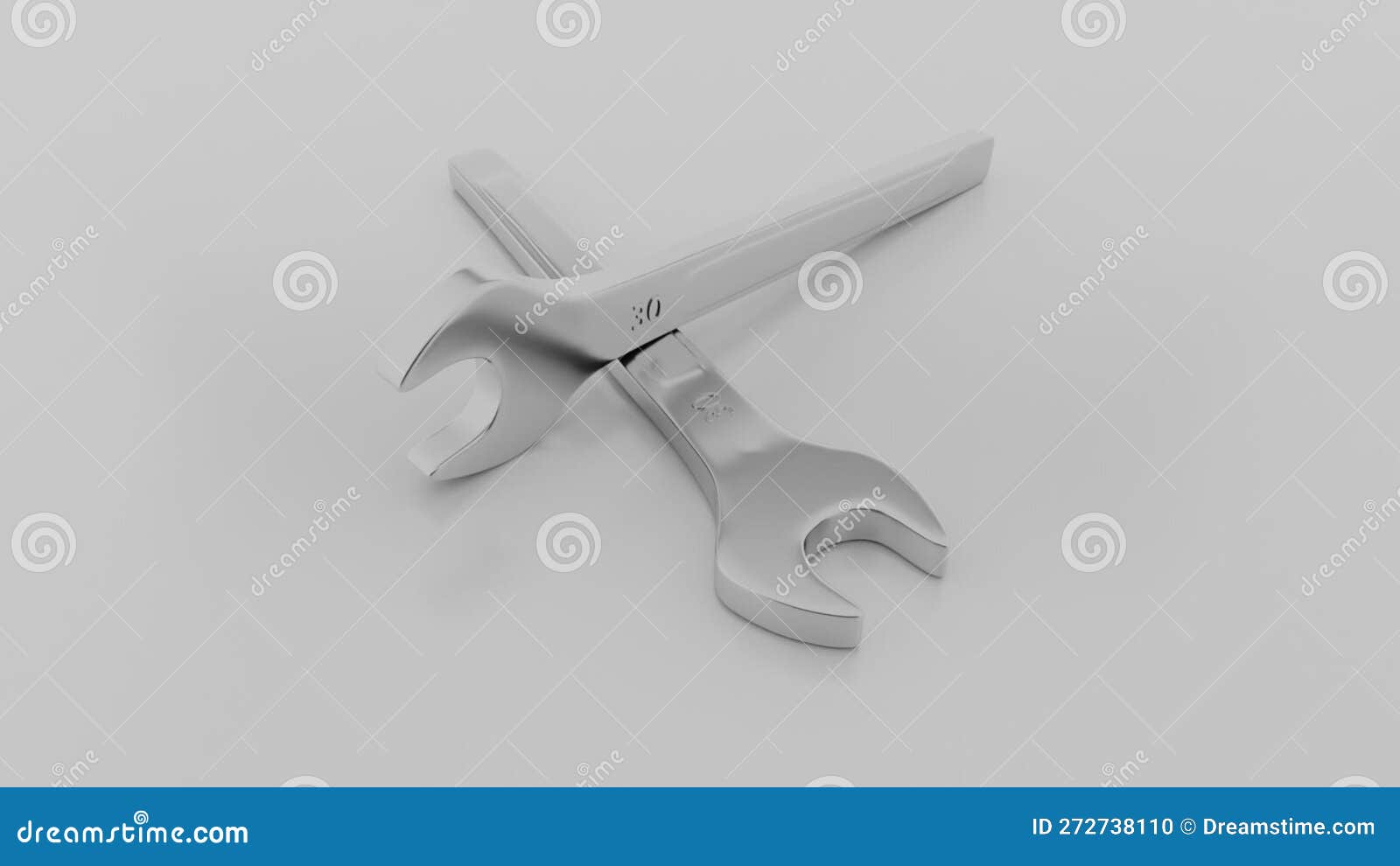 Realistic Wrench, Plumb Ruler, Spanner And Other Vector Elements. Set ...