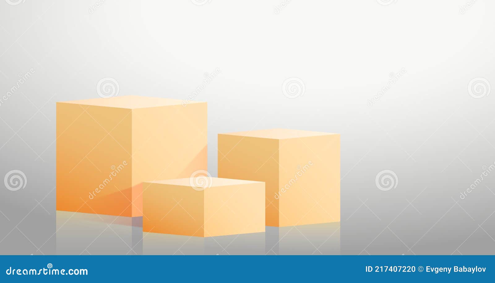 Realistic Yellow Cubes - Boxes on Gray Studio Background - Vector Stock ...