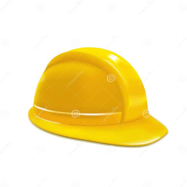 Realistic Yellow Helmet or Hat. Vector Stock Vector - Illustration of ...