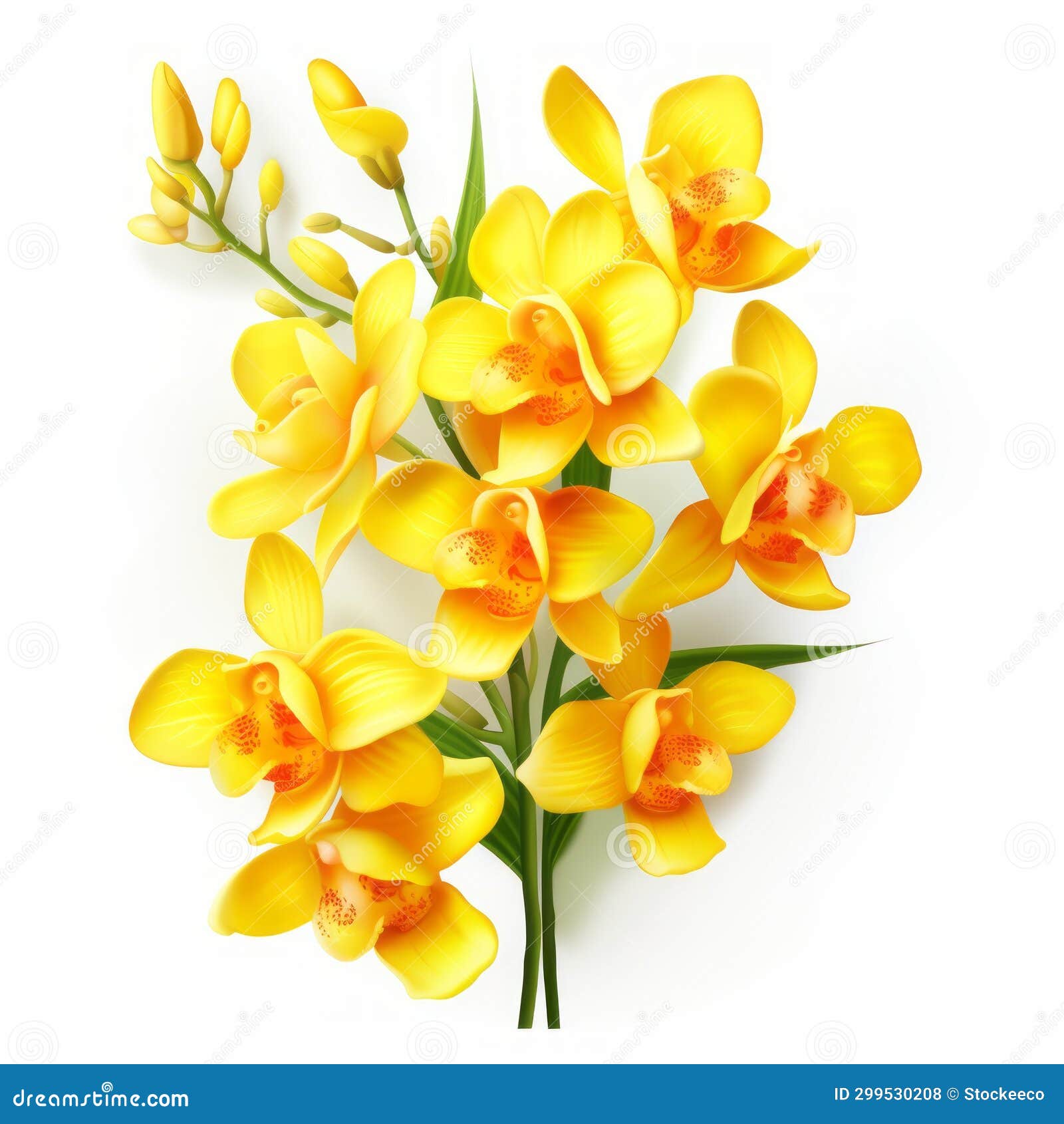 Realistic Yellow Orchids: Hyper-detailed Vector Renderings Stock Photo ...