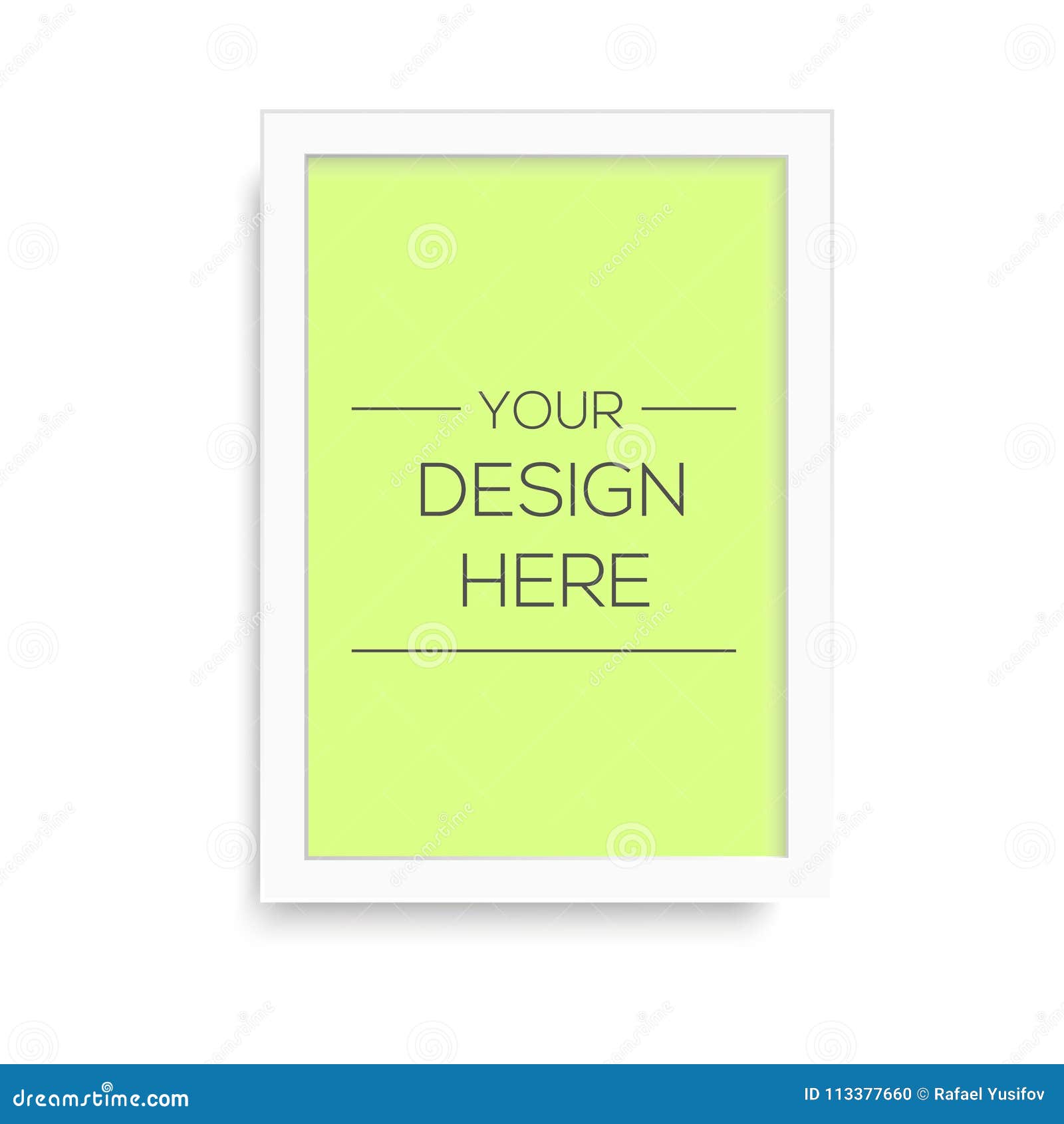 Realistic Yellow Photo Frame. Vector. Stock Vector - Illustration of ...