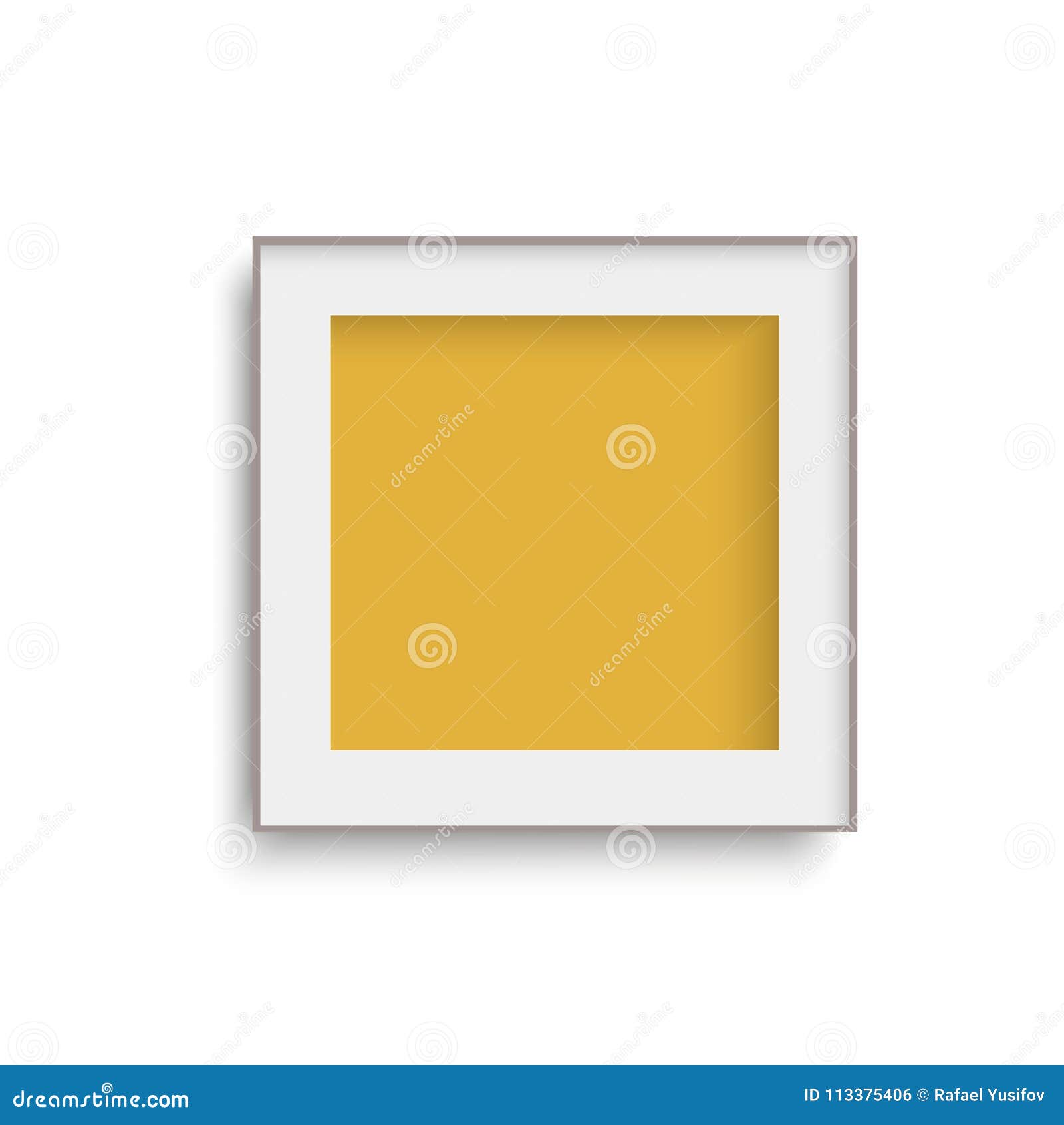 Realistic Yellow Photo Frame. Vector. Stock Vector - Illustration of ...