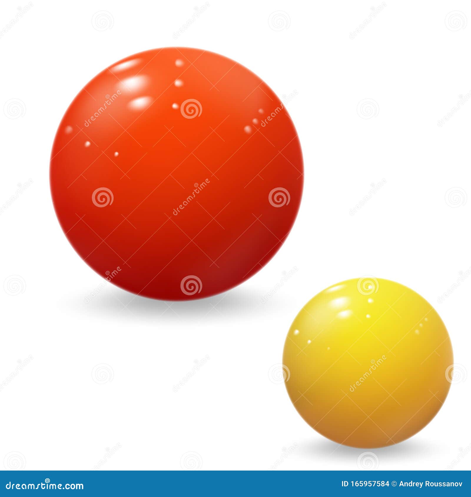 Realistic Yellow and Red Balls Isolated on White. Stock Vector ...