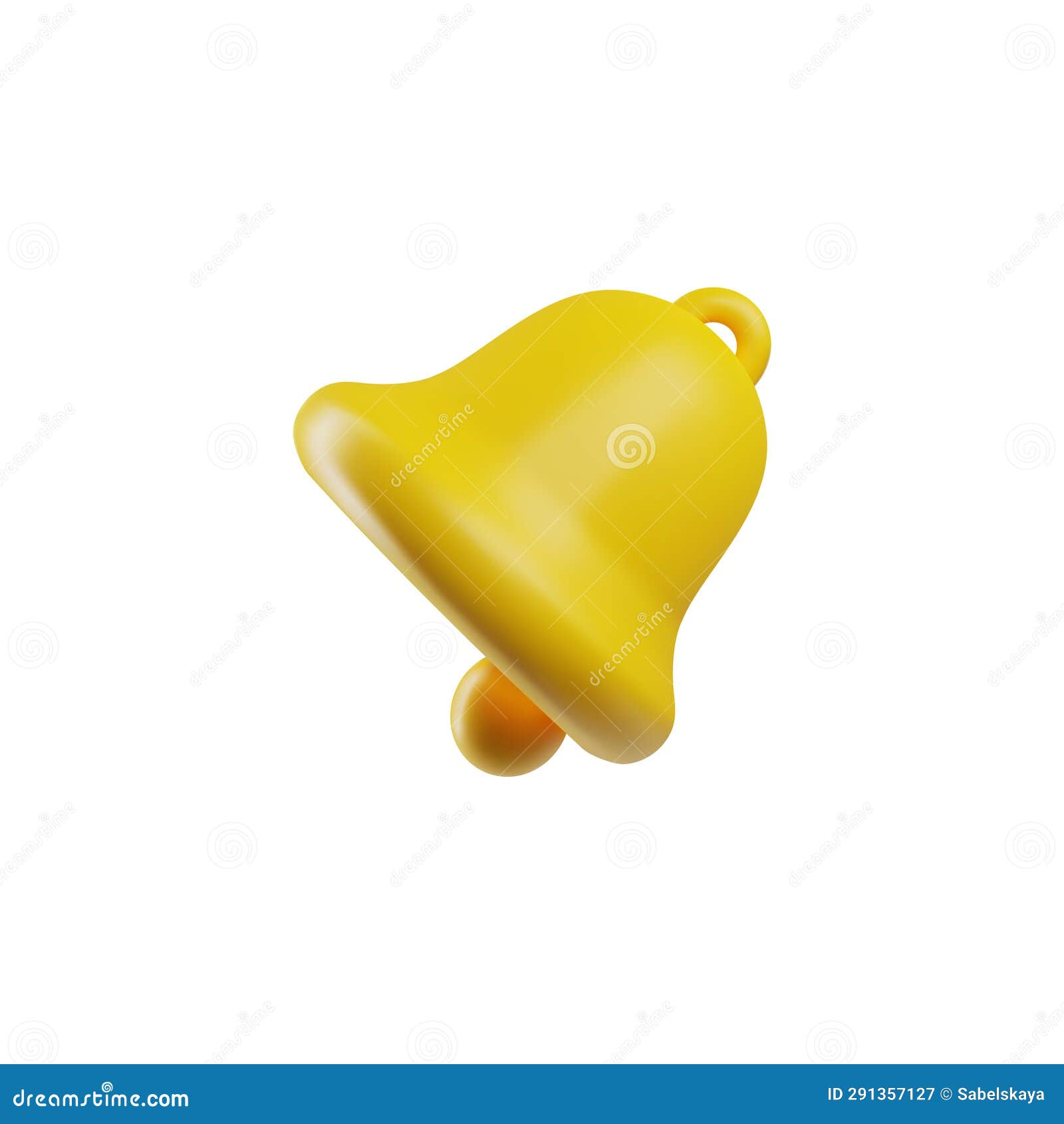 Realistic Yellow Ringing Bell 3D Style, Vector Illustration Stock ...