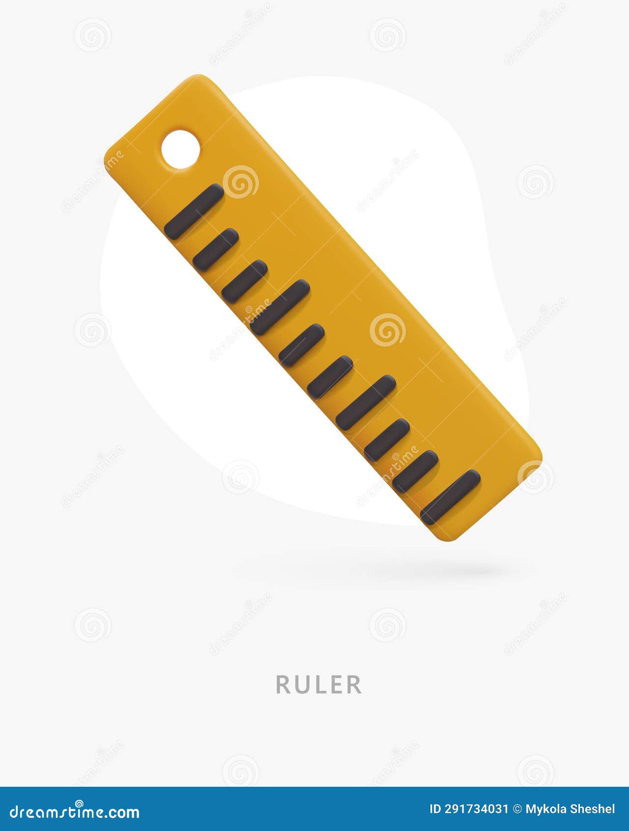 Realistic Yellow Ruler. Vertical Vector Banner, Place for Text Stock ...