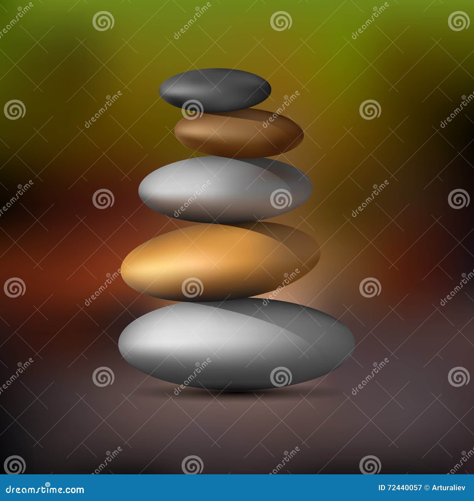 Realistic Zen stone tower stock vector. Illustration of design - 72440057