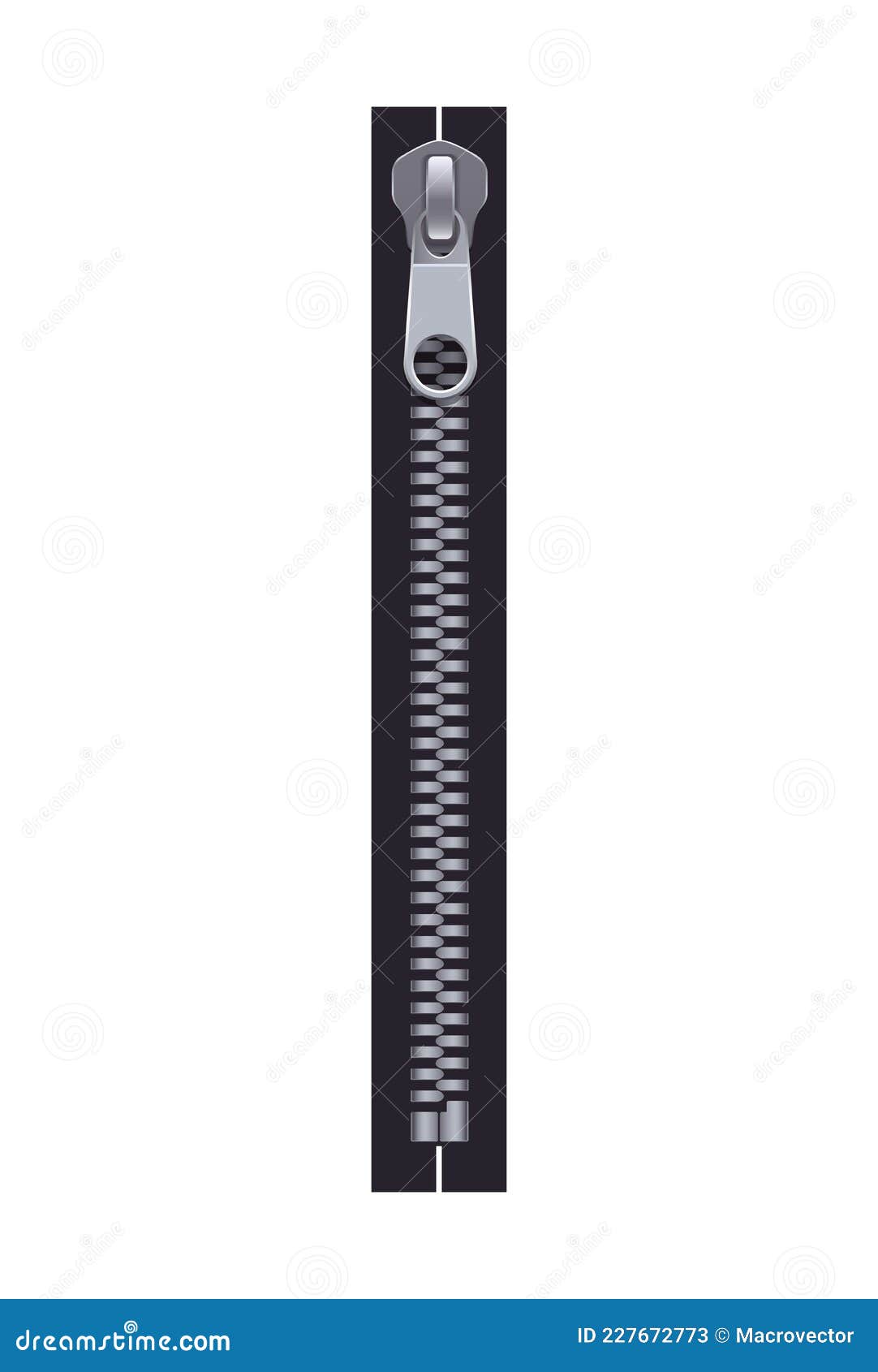 Realistic Zipper Illustration Stock Vector - Illustration of pull ...