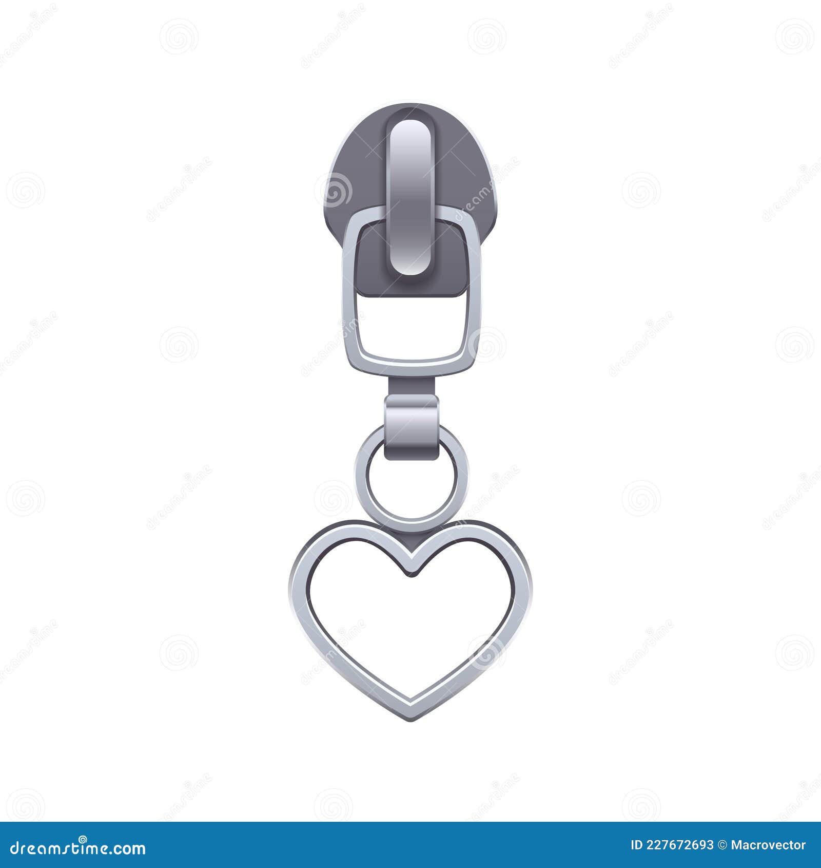Realistic Zipper Puller stock vector. Illustration of slider - 227672693