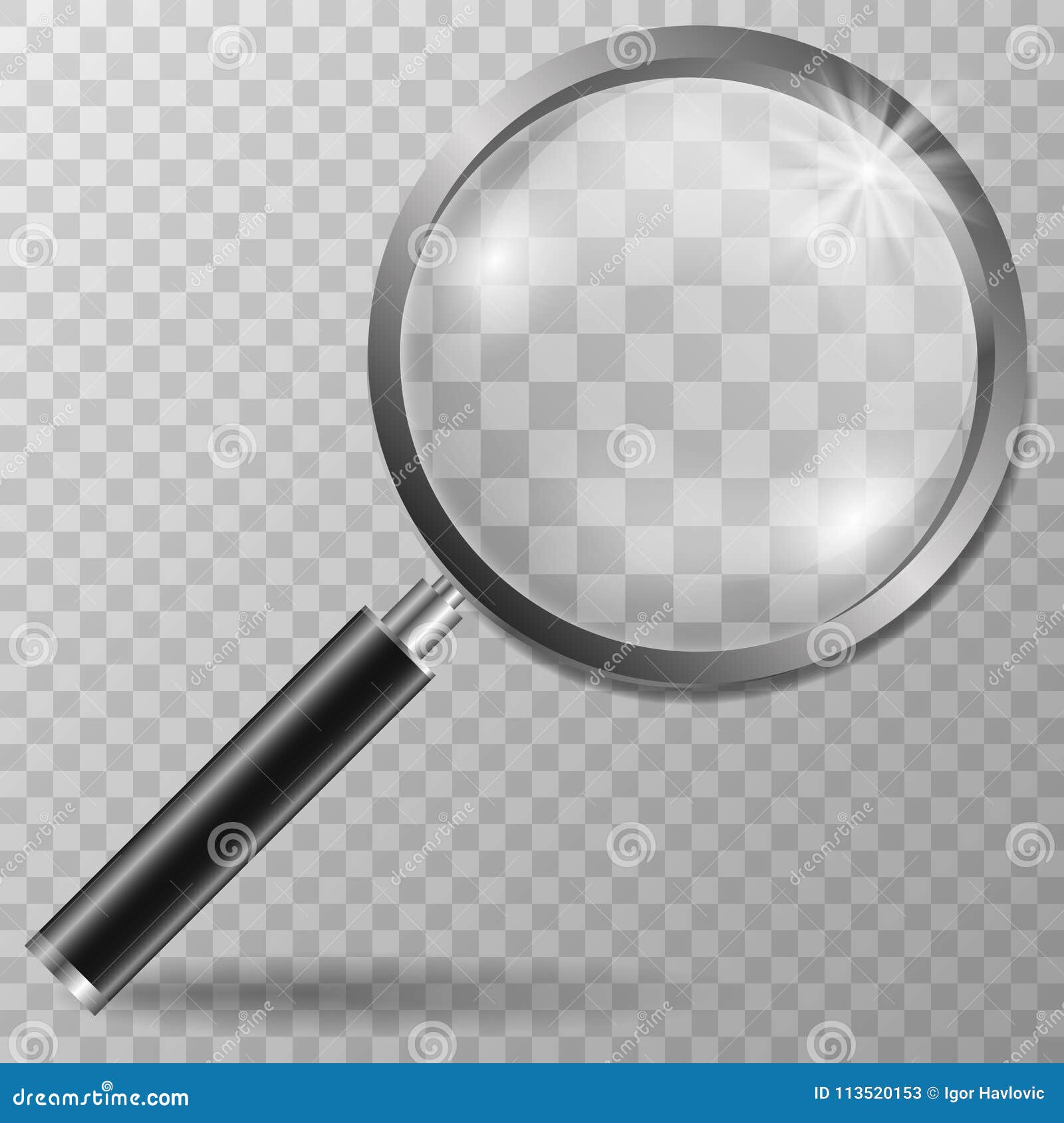 Realistisch Vergrootglas Op Transparante Vectorachtergrond Vector ...