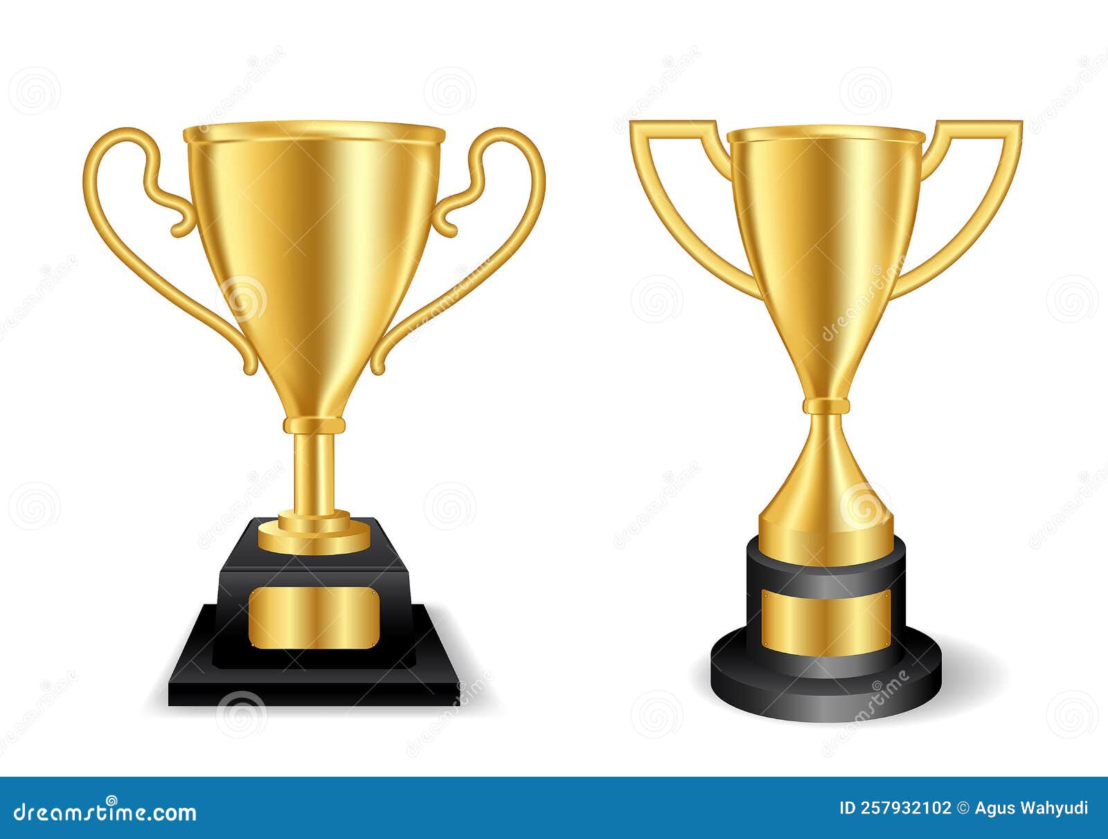 Realistische Gouden Trofee Kampioen. Vector. Vector Illustratie ...