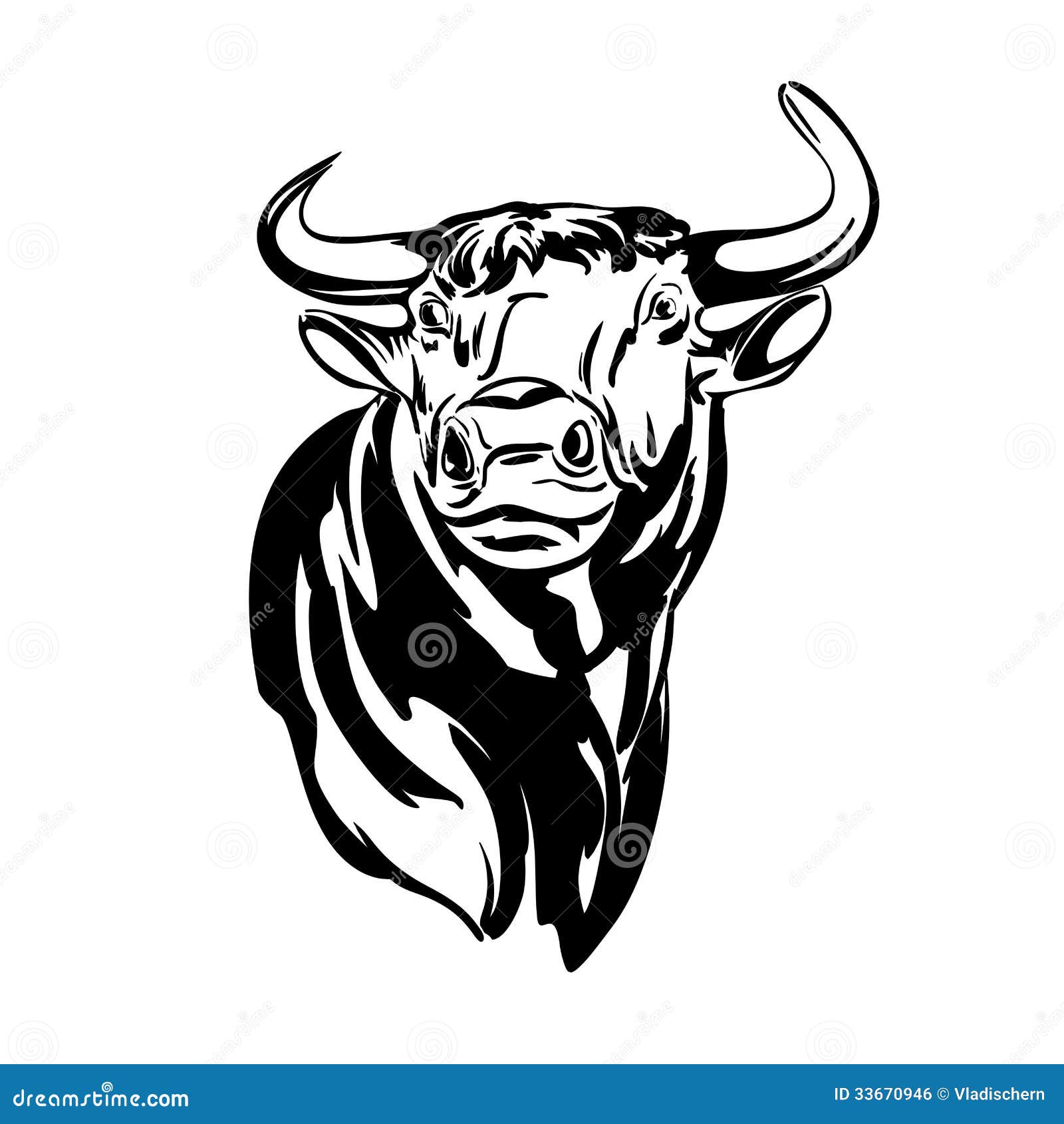 Realistische Schets Van Stieren De Vectorllustration Vector Illustratie ...