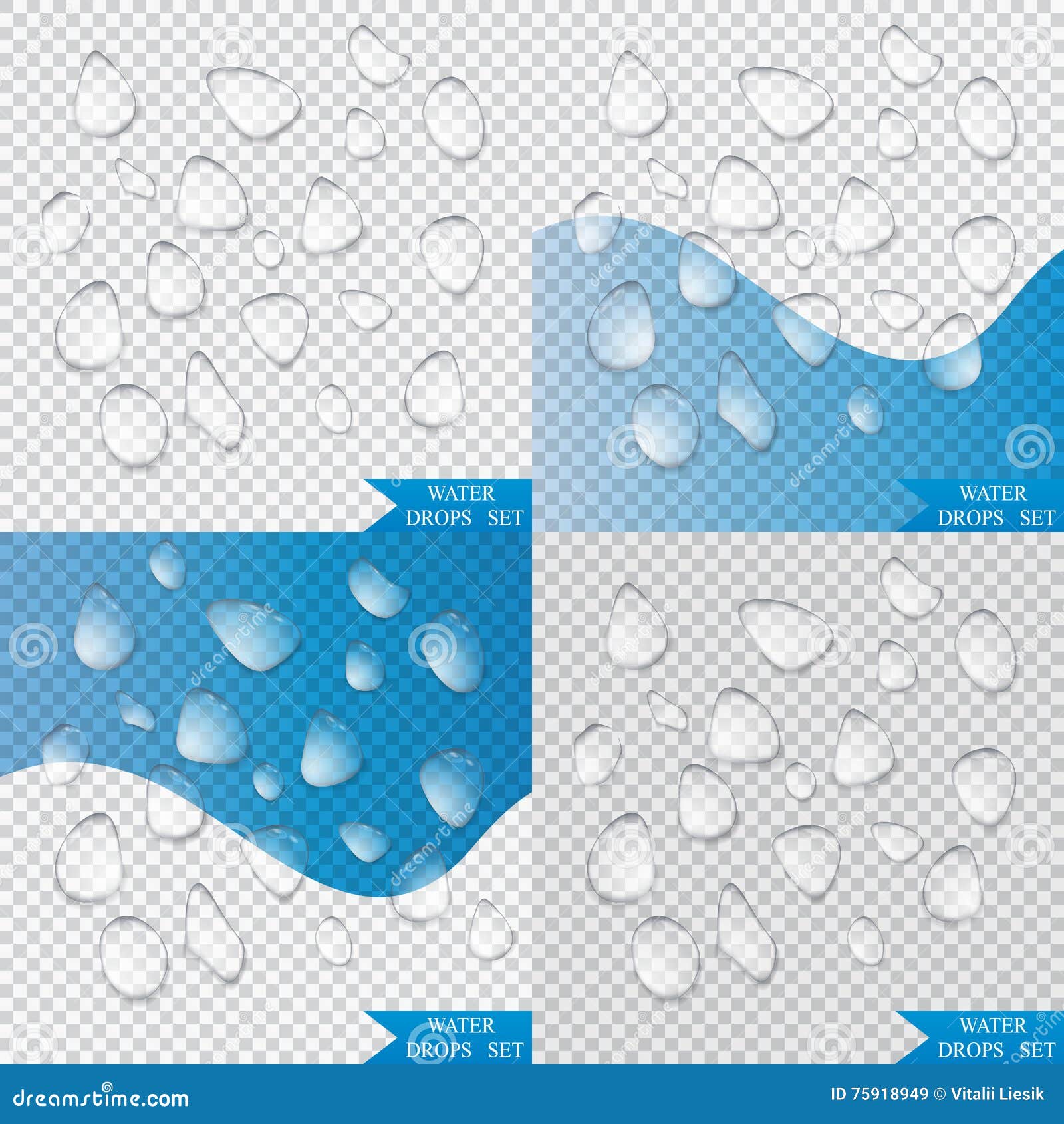 Realistische Transparente Wassertropfen Stock Abbildung - Illustration ...
