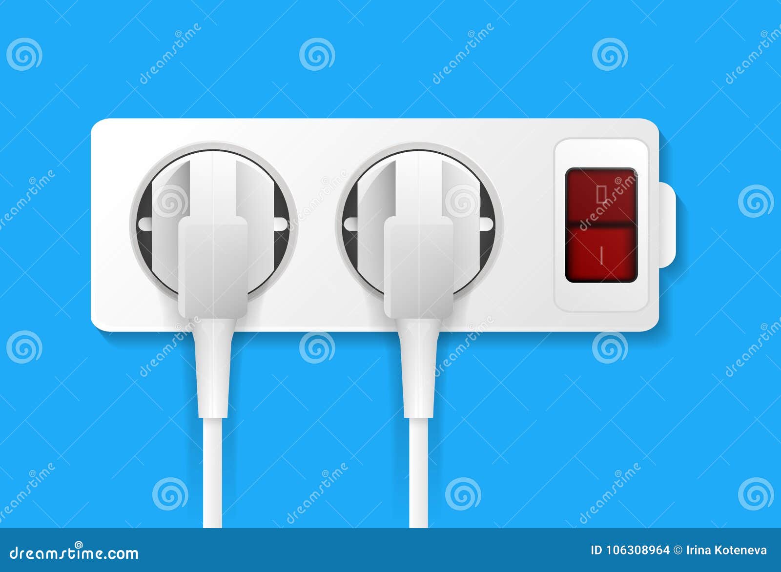 Realistischer Elektrischer Anschluss Mit Steckern Vektor Abbildung ...