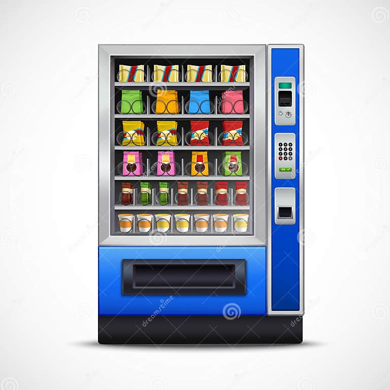 Realistischer Snack-Automat Vektor Abbildung - Illustration von ...