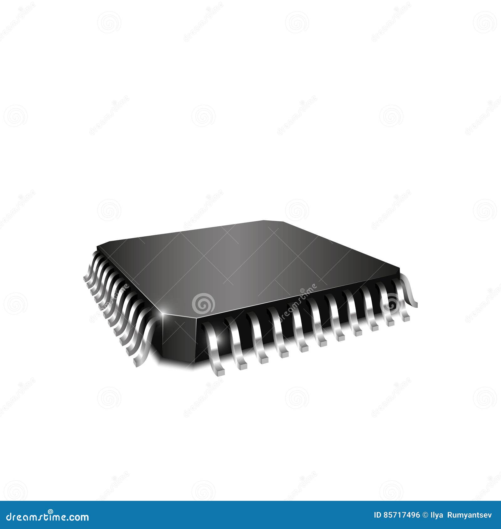 Realistisches Chipset CPU-3d Vektor Abbildung - Illustration von ...
