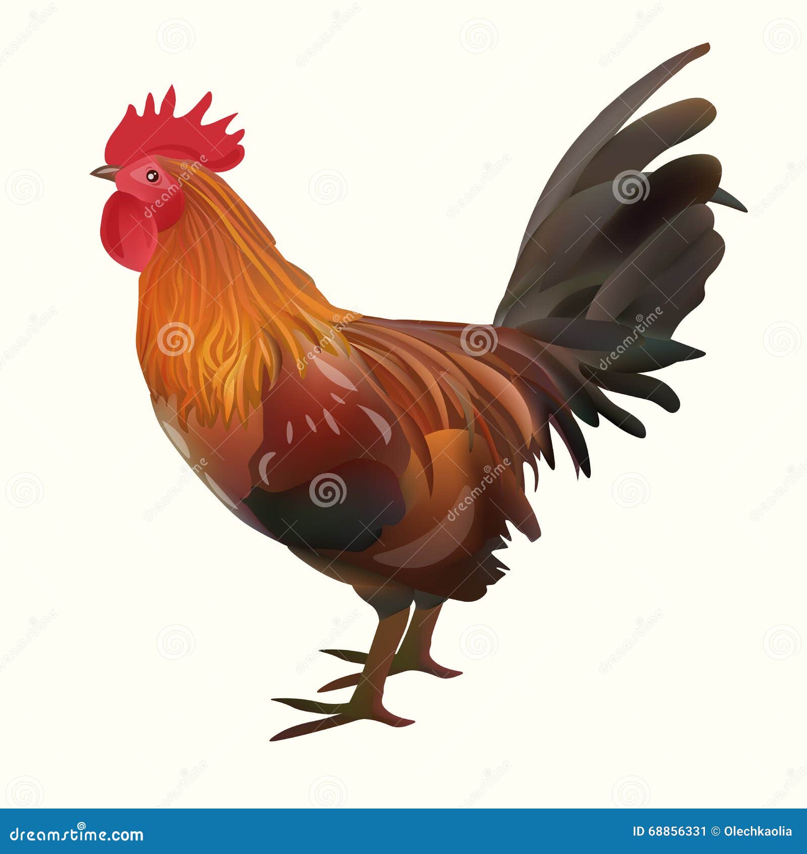 Realistisches Hahn-Bild Vektorillustrationsikone Stock Abbildung ...