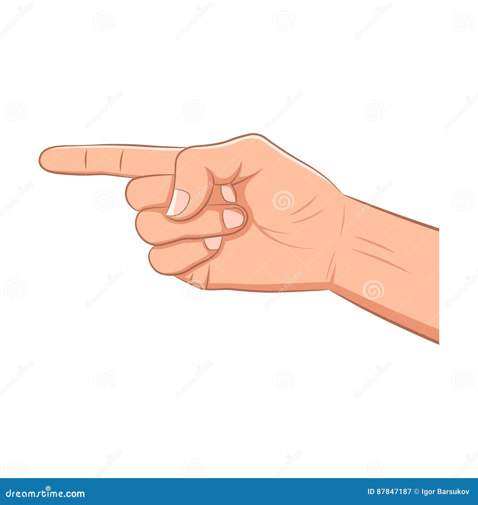 Realistisk Hand Med Att Peka Fingret Vektor Illustrationer ...