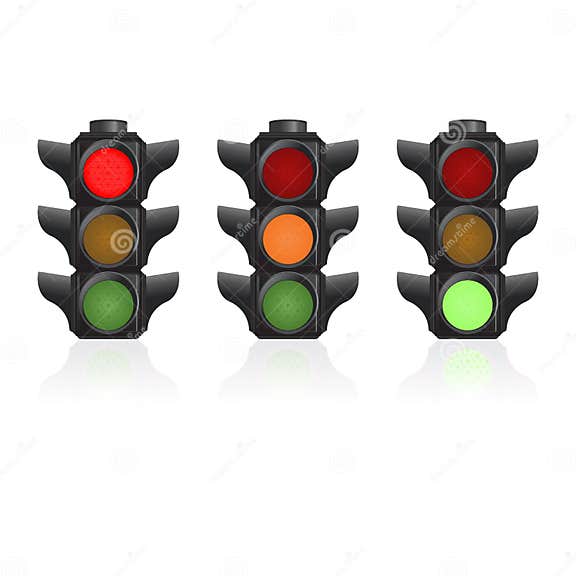 Realistisk semafor vektor illustrationer. Illustration av snabbt - 51727699