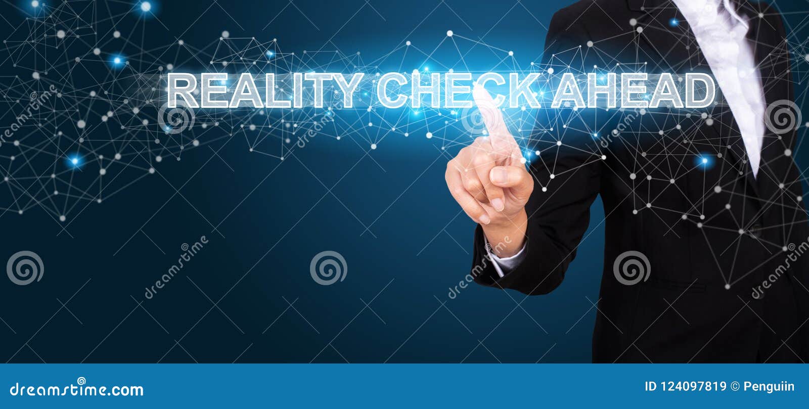 Reality Check Ahead Concept with Hand of Business Pressing a but Stock ... Reality Check Ahead Concept with Hand of Business Pressing a but Stock ...
