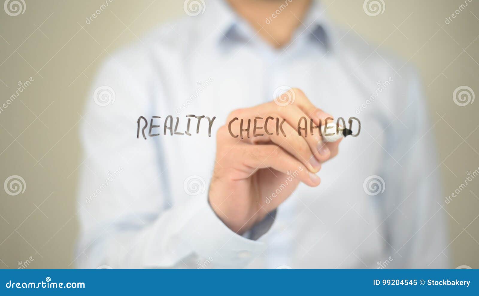 Reality Check Ahead, Man Writing on Transparent Screen Stock Image ... Reality Check Ahead, Man Writing on Transparent Screen Stock Image ...