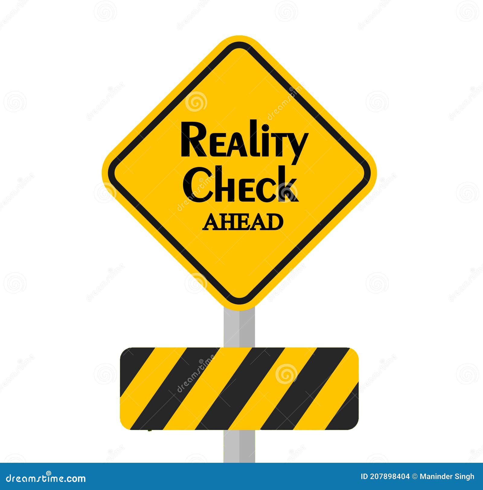 Reality check Ahead Sign stock illustration. Illustration of cure ...