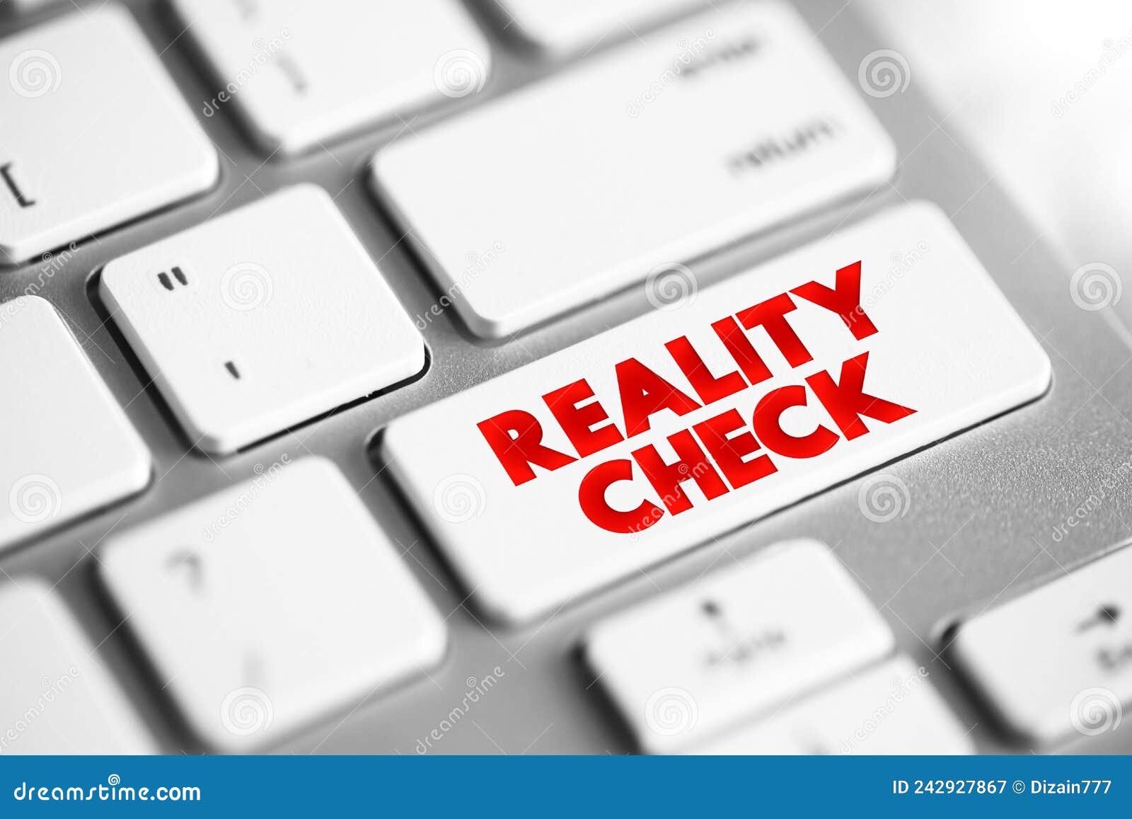 Reality Check Text Button on Keyboard, Concept Background Stock Image ...