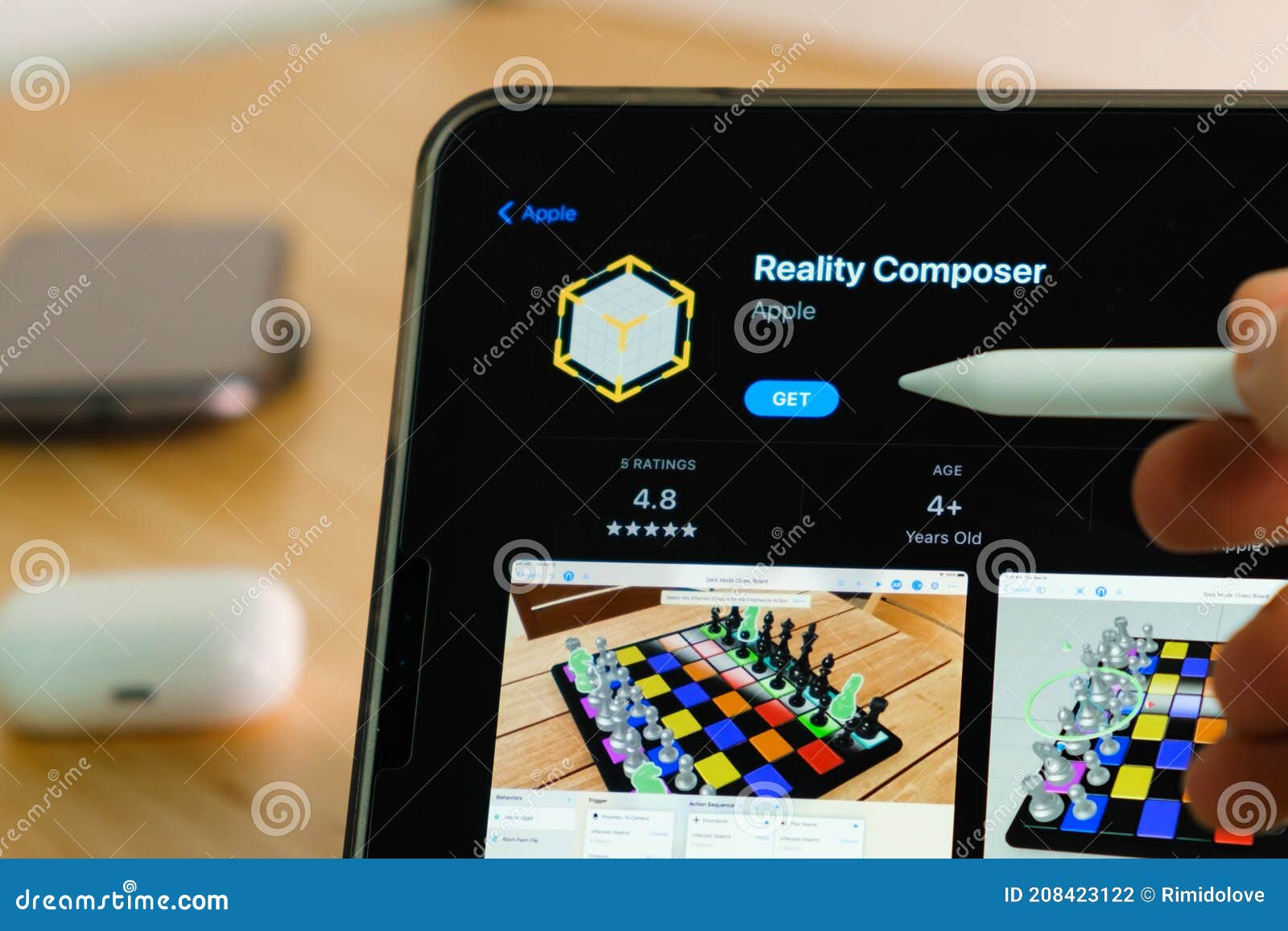 Reality Composer Logo Shown by Apple Pencil on the IPad Pro Tablet ...