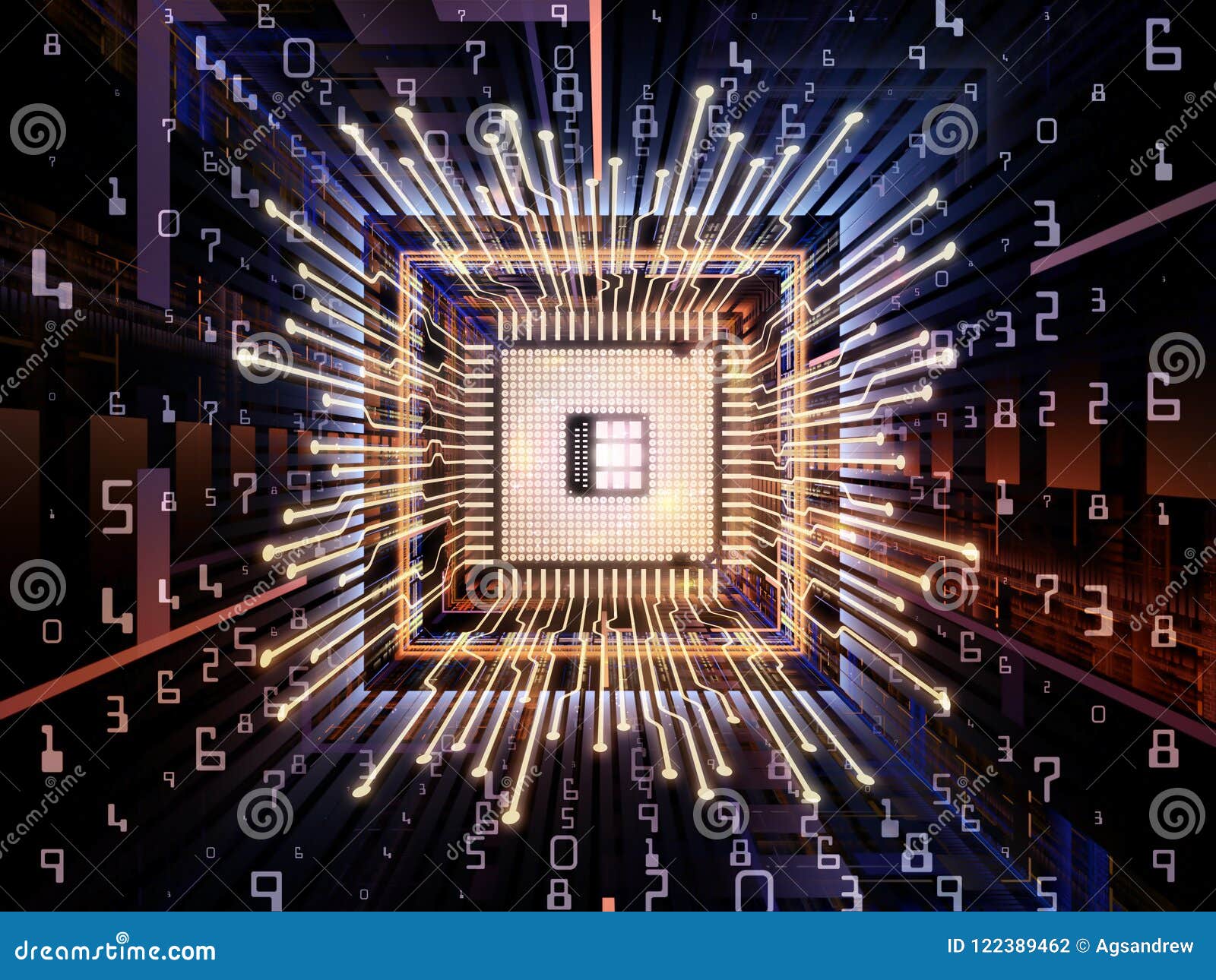 Reality of Computer CPU stock illustration. Illustration of dimensional ...