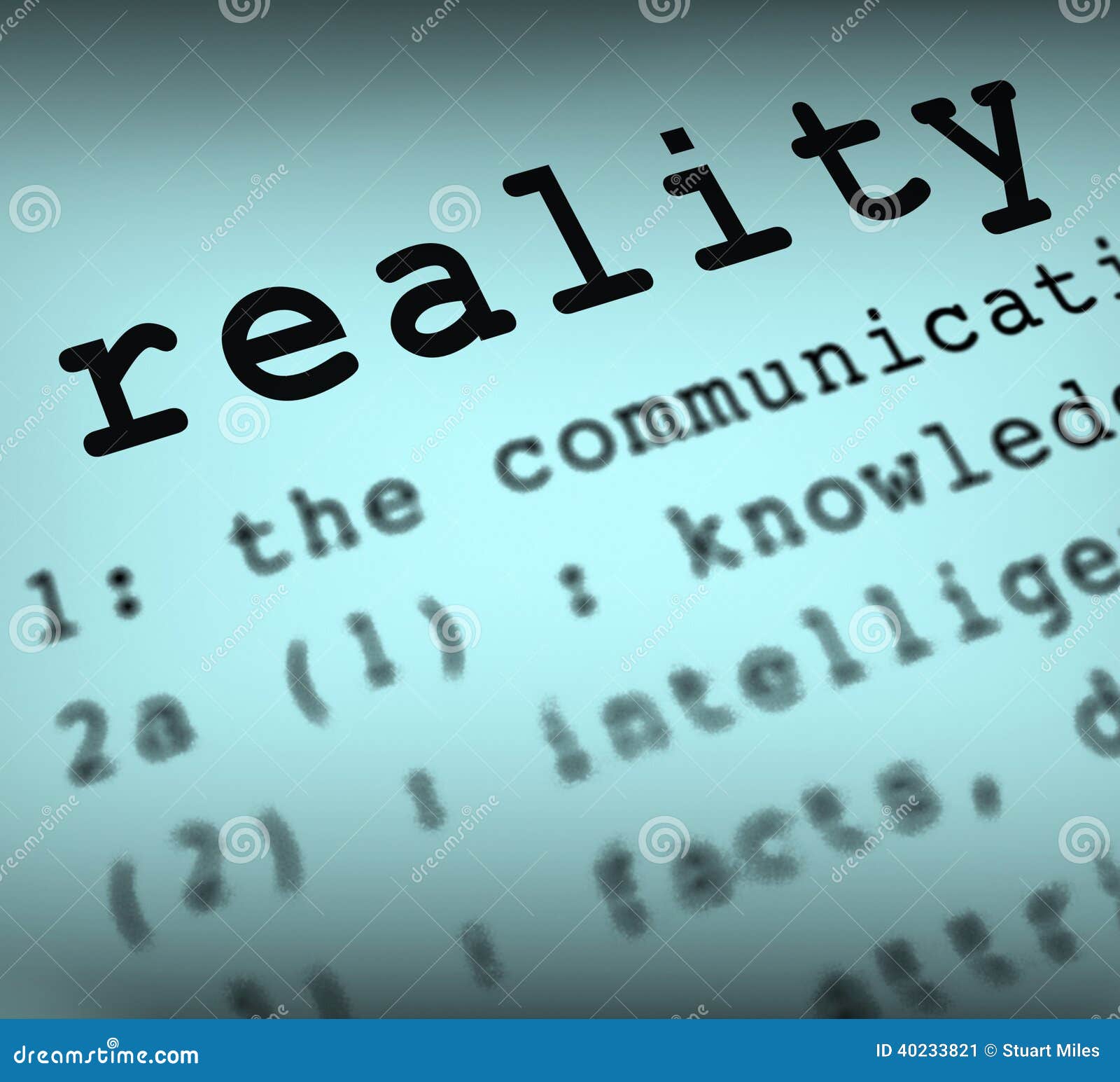 Reality Definition Shows Certainty and Facts Stock Illustration ...