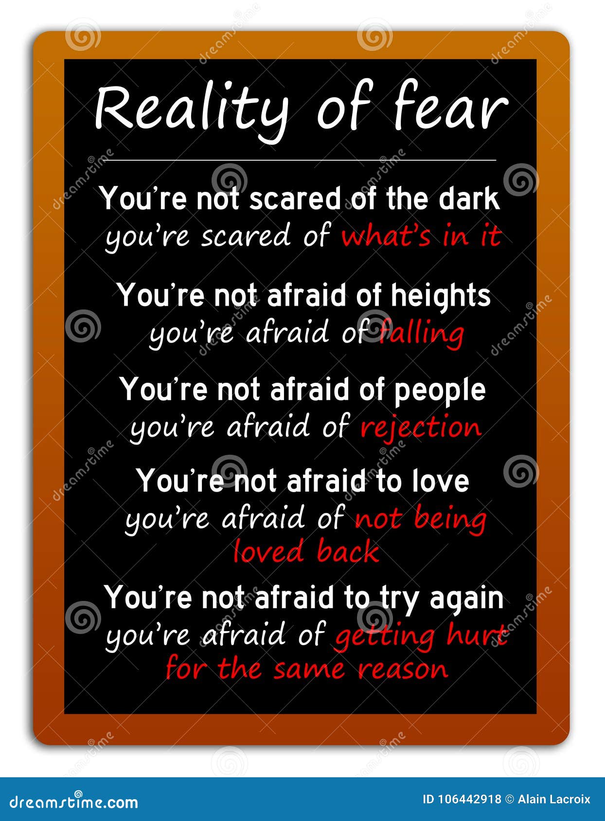 Reality of fear stock illustration. Illustration of doubt - 106442918