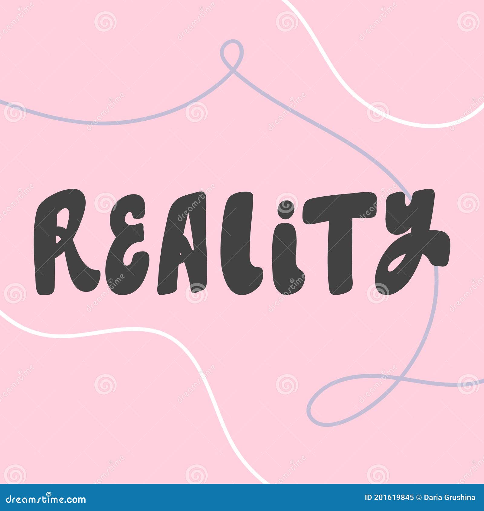 Reality. Hand Drawn Lettering Logo for Social Media Content Stock ...
