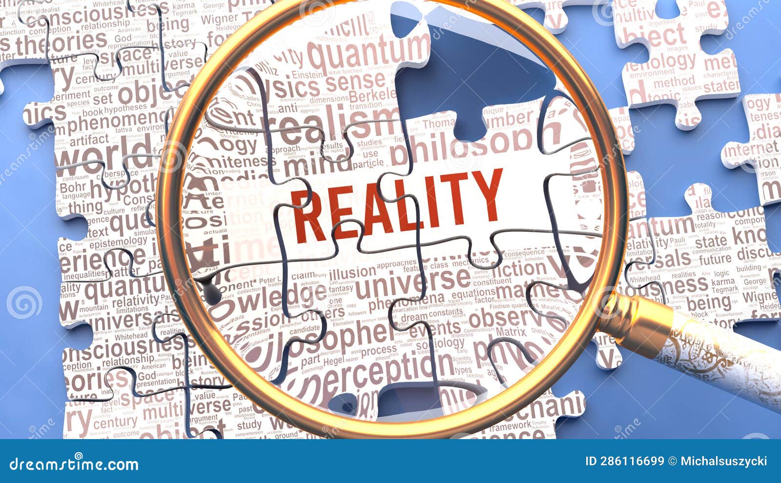 Reality and Related Ideas on a Puzzle Pieces. a Metaphor Showing ...