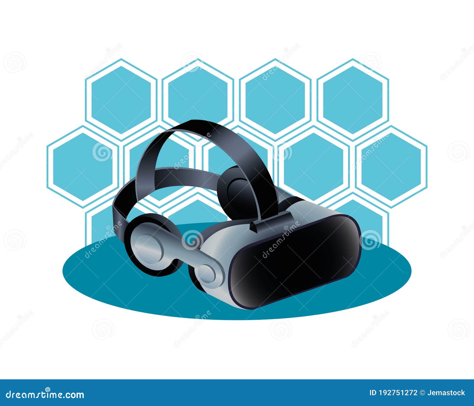 Reality Virtual Mask Technology Accessory with Lights Stock Vector ...