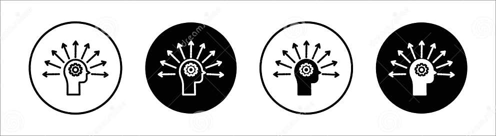 Realization Flat Line Icon Set. Realization Thin Line Illustration ...