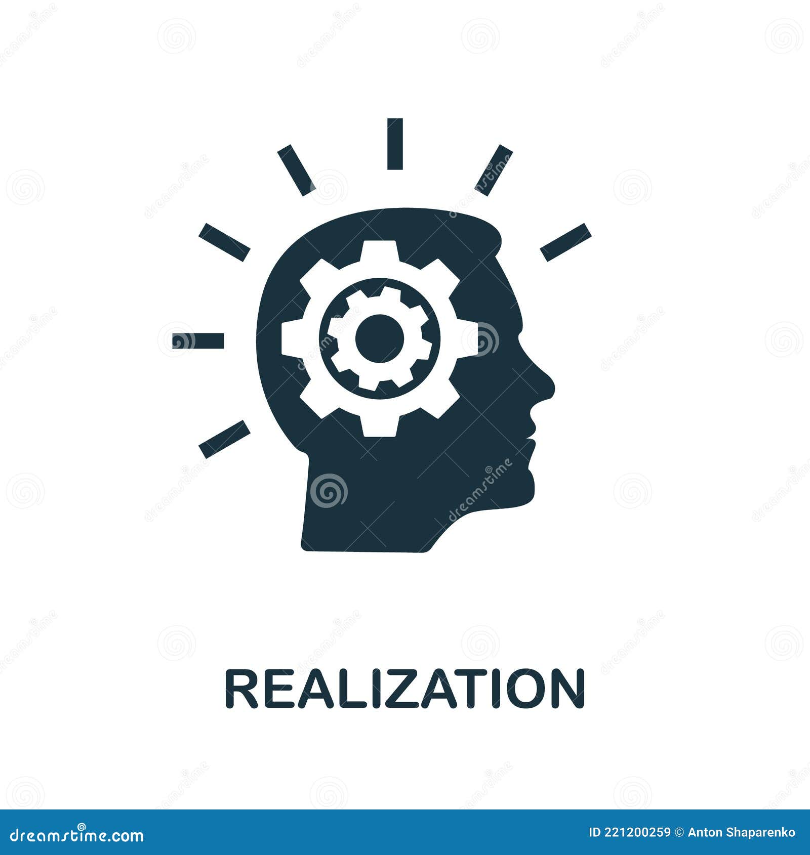 Realization Icon. Simple Creative Element. Filled Monochrome ...