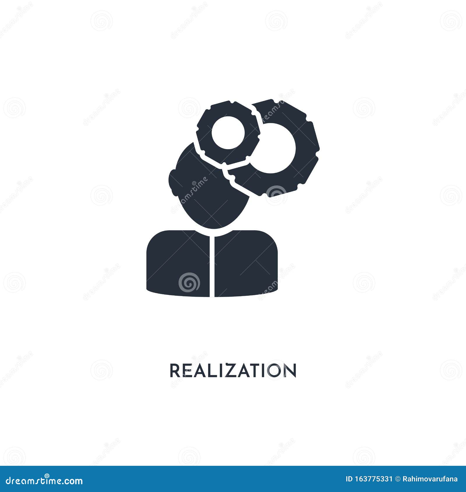 Realization Icon. Simple Element Illustration. Isolated Trendy Filled ...