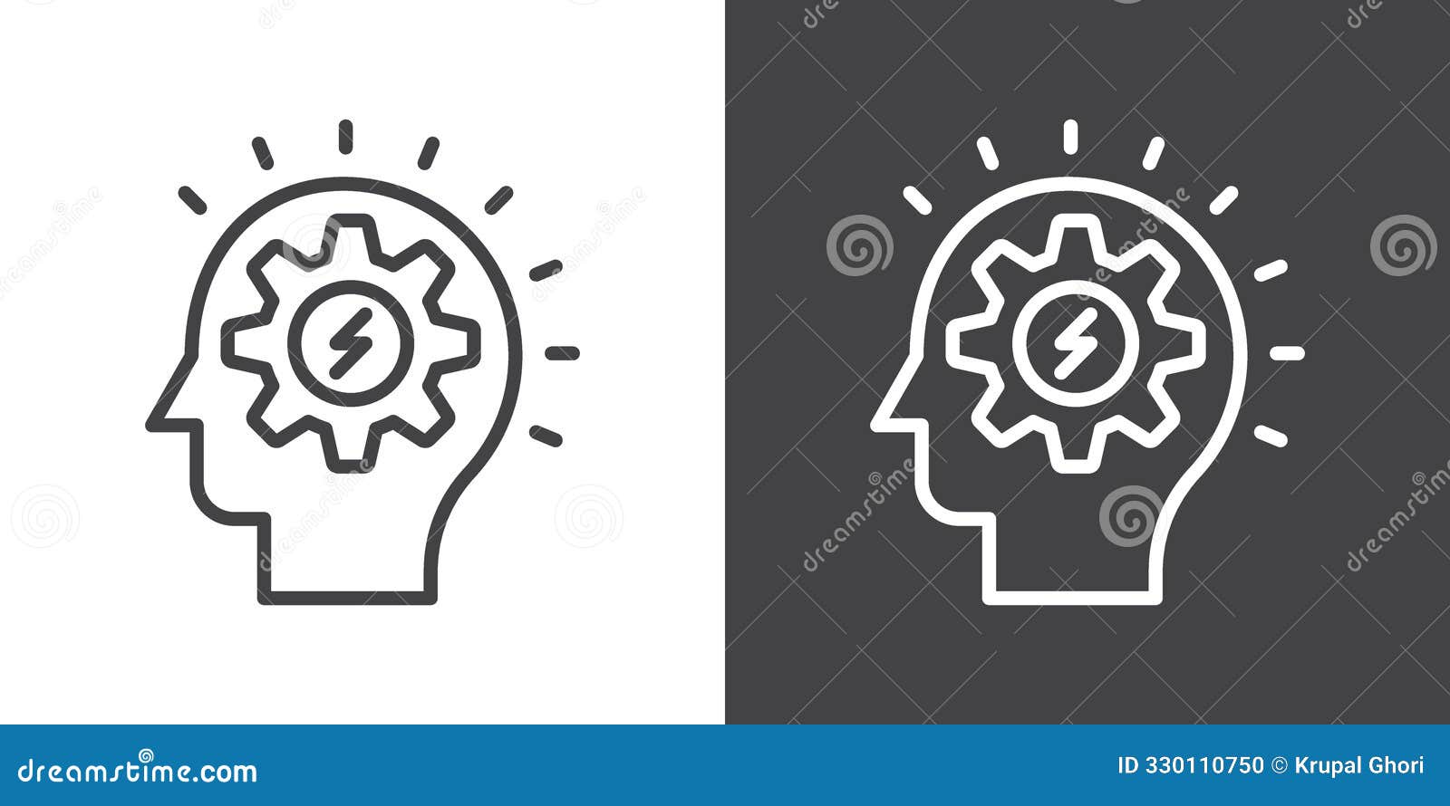 Realization Icon Flat Vector Set Outline Stock Illustration ...