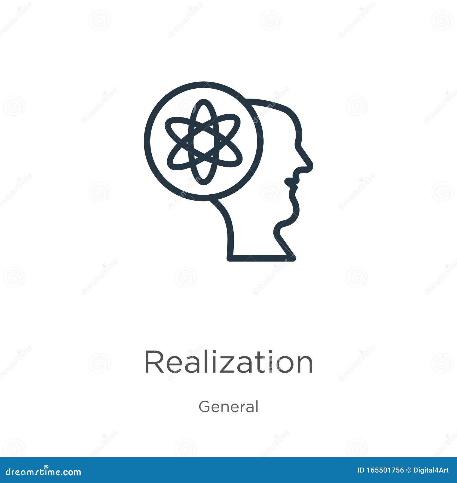 Realization Icon. Thin Linear Realization Outline Icon Isolated on ...