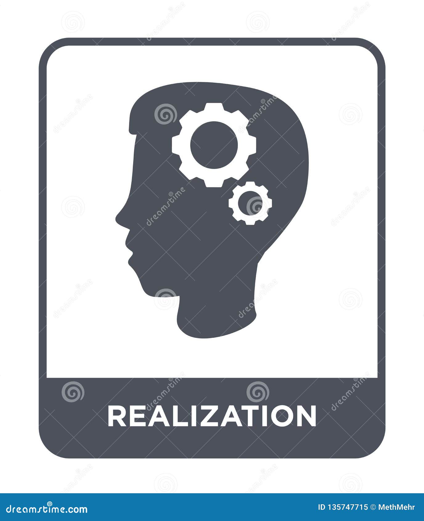 Realization Icon in Trendy Design Style. Realization Icon Isolated on ...