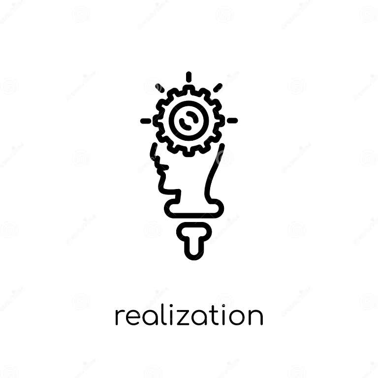 Realization Icon. Trendy Modern Flat Linear Vector Realization I Stock ...