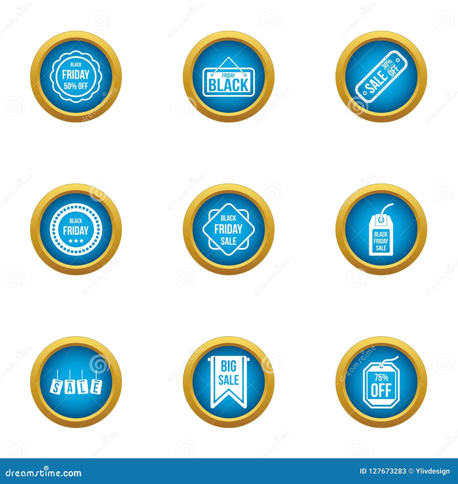 Realization Icons Set, Flat Style Stock Vector - Illustration of ...