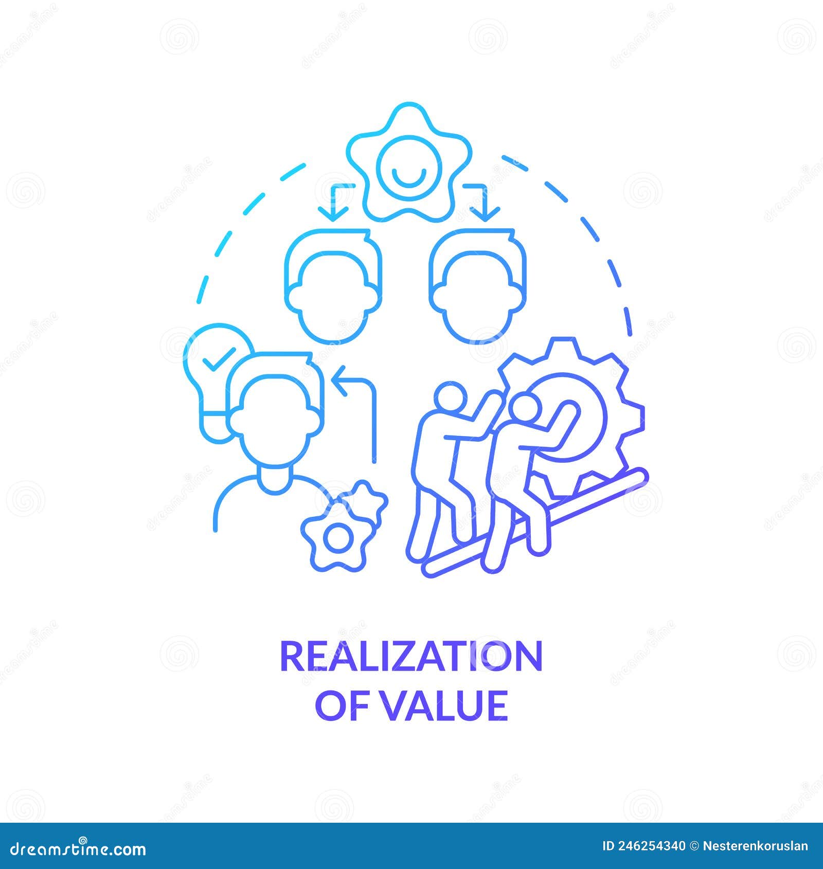 Realization of Value Blue Gradient Concept Icon Stock Vector ...