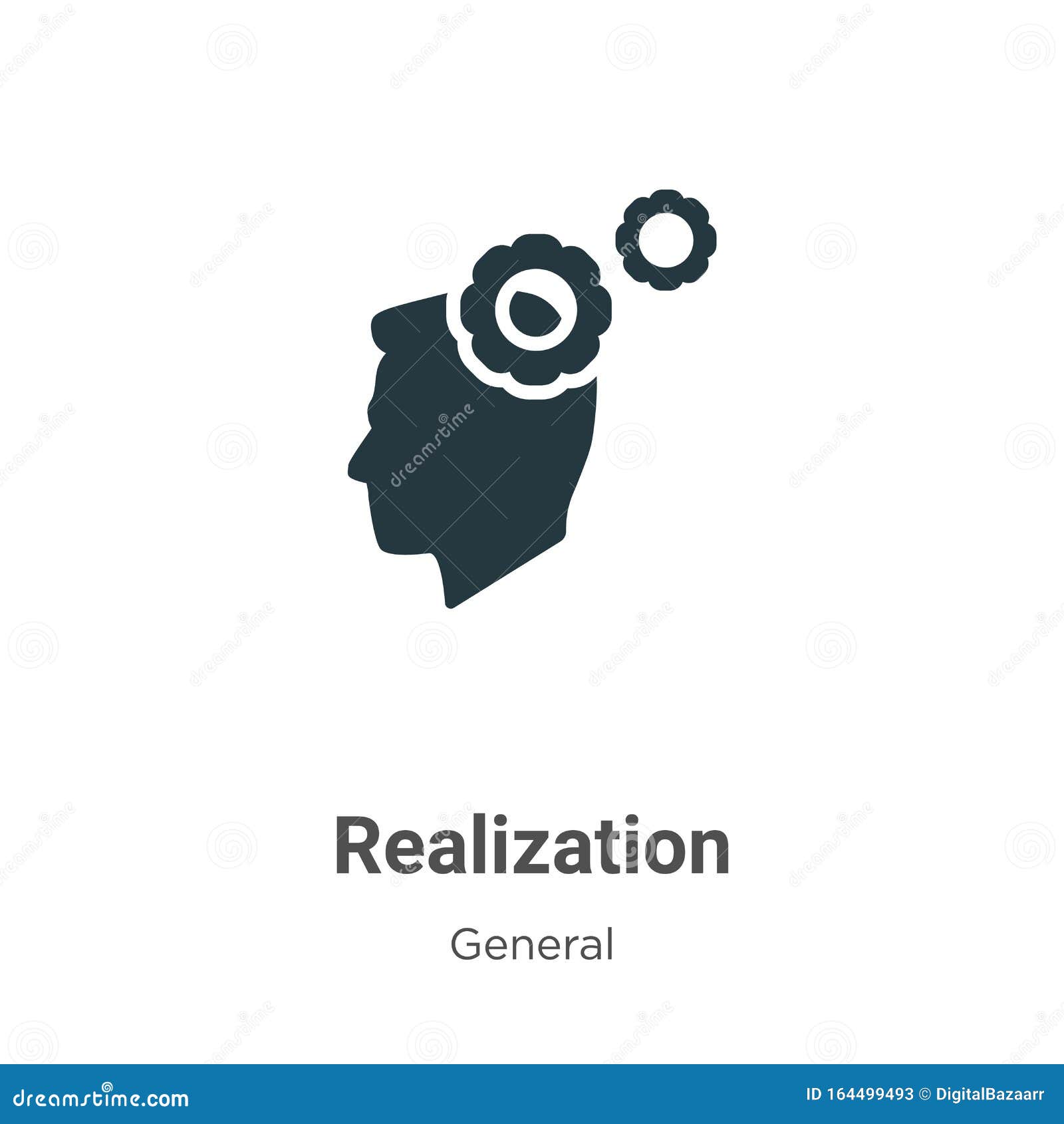 Realization Vector Icon on White Background. Flat Vector Realization ...