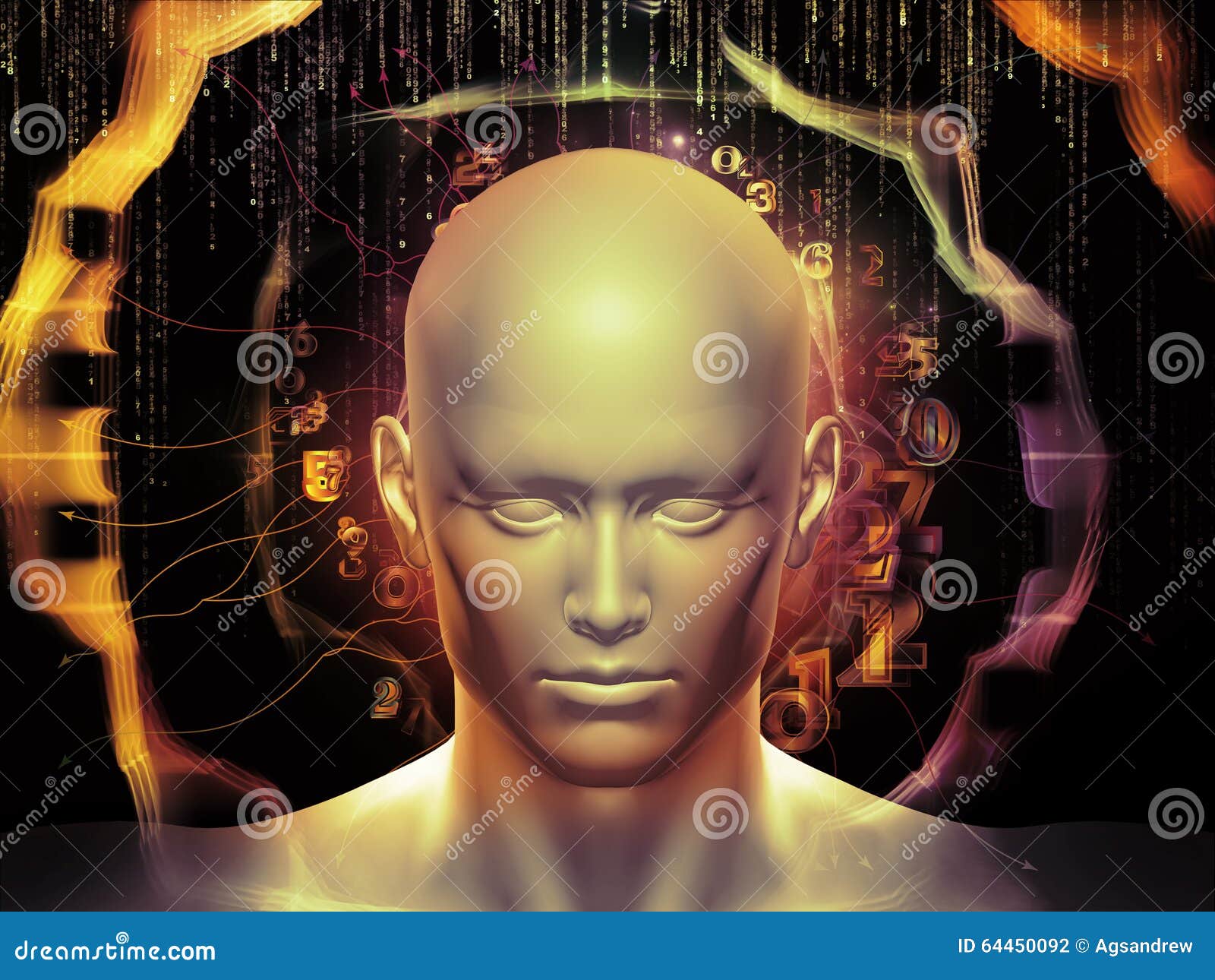 Realms of Digital Thoughts stock illustration. Illustration of math ...